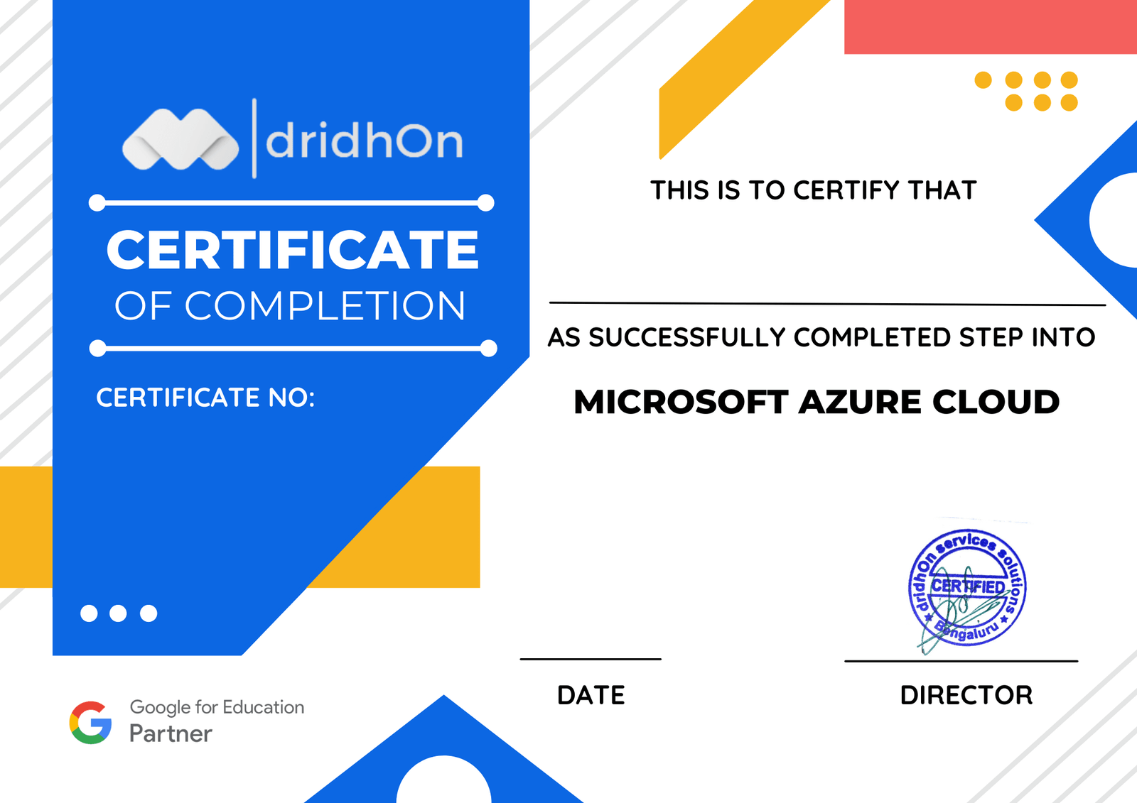 Microsoft Azure Training Course In Bangalore DridhOn Microsoft Azure Training Course In Bangalore DridhOn